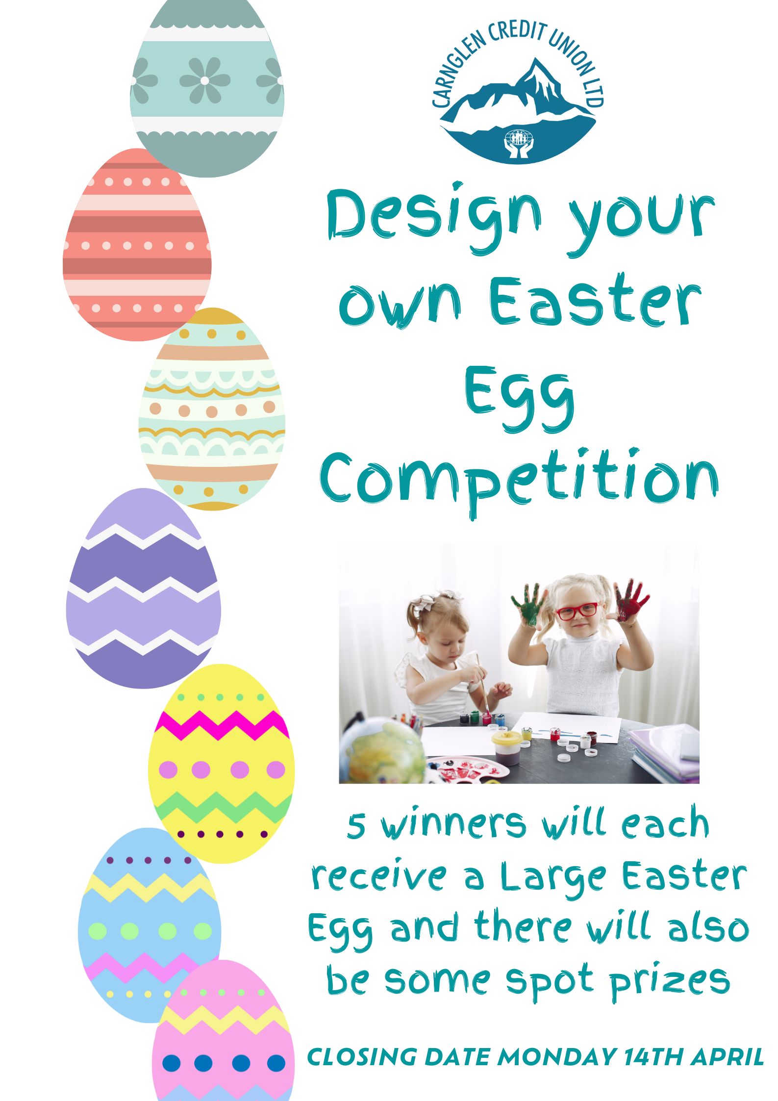 Carnglen Credit Union | Design your own Easter Egg Competition